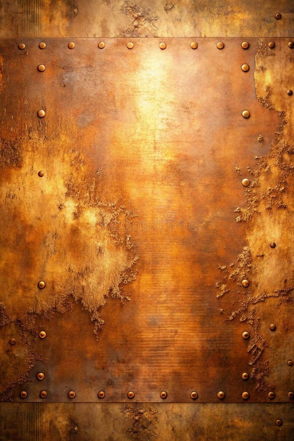 Grunge Copper Bronze Rusty Texture with Gold Effect Stock Illustration ...