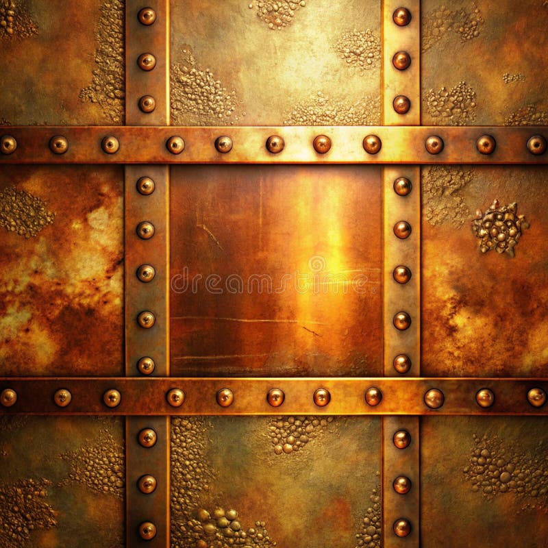 Grunge Copper Bronze Rusty Texture with Gold Effect Stock Illustration ...