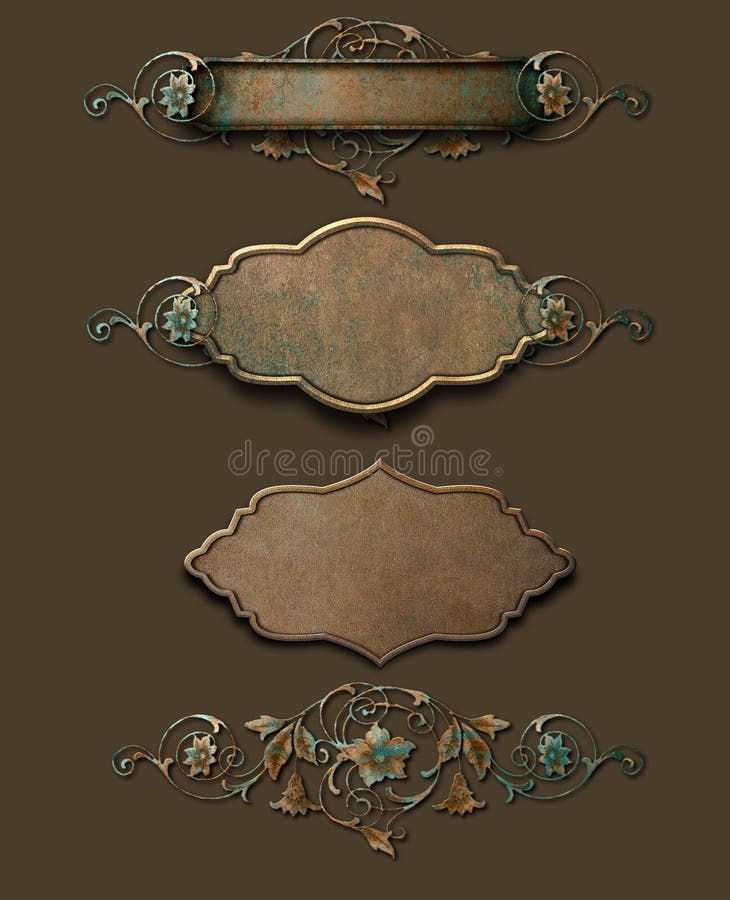 Ornate Frame Copper Patina stock photo. Image of imagination - 34459014