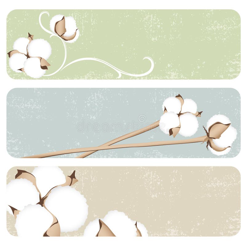 Grunge Cotton Banners stock vector. Illustration of vector - 210512163
