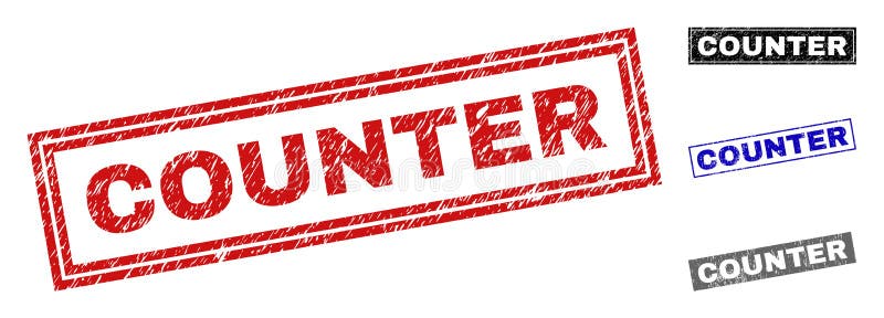 Grunge COUNTER Textured Rectangle Stamp Seals Stock Vector ...