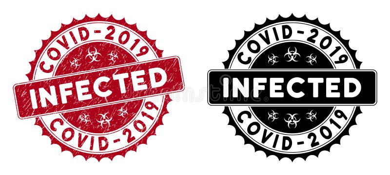 Grunge Covid-2019 Infected Rounded Red Stamp Stock Illustration ...