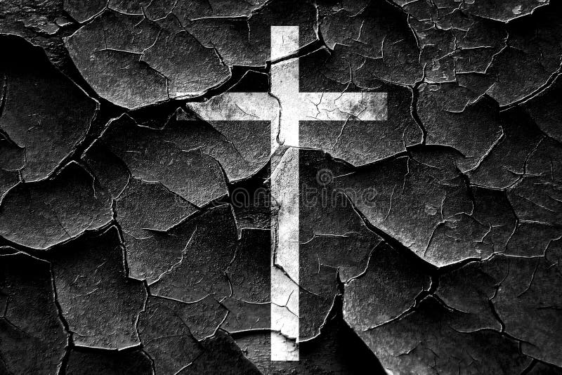 Grunge Cracked Christian Cross Icon Stock Image - Image of cracked ...