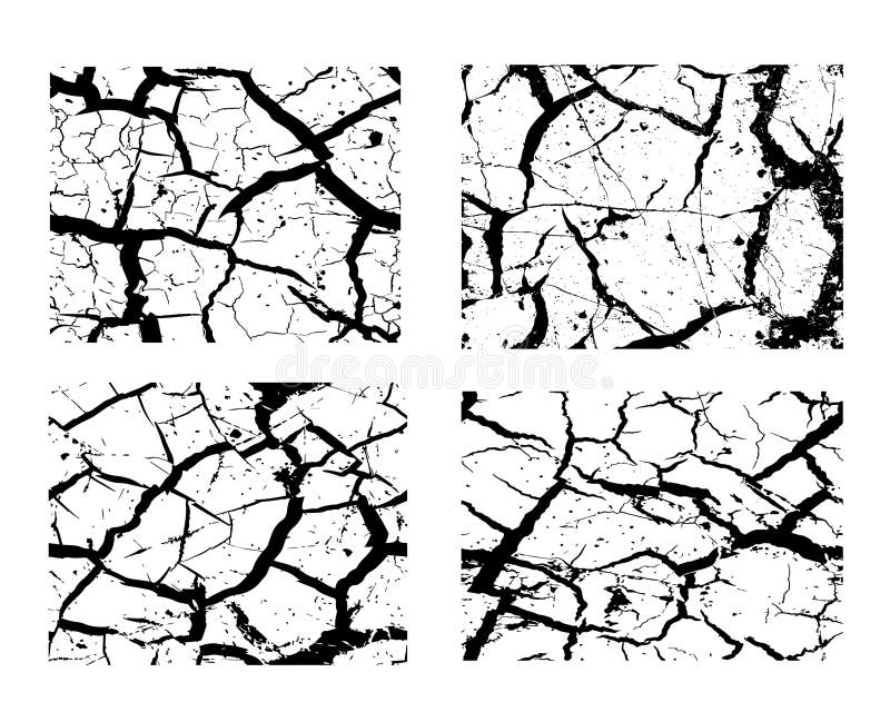 Grunge Cracked Earth Textures - Abstract Shattered Broken Surface ...