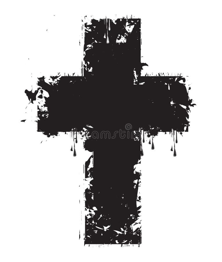 Hand Drawn Cross. Grunge Cross. Cross Made with Brush Stroke Stock ...