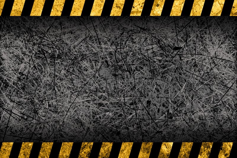 Grunge Dark Grey Background with Warning Stripes Stock Illustration ...