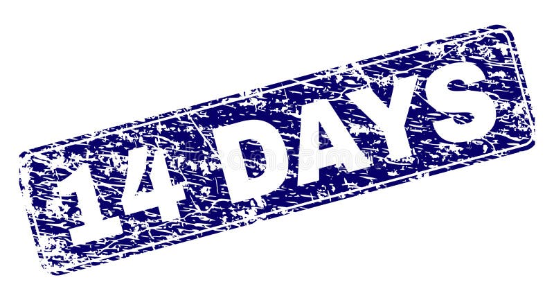 Grunge 14 DAYS Framed Rounded Rectangle Stamp Stock Vector ...