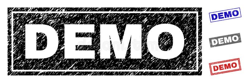 Scratched DEMO Rectangle Stamp Stock Vector - Illustration of dirty ...