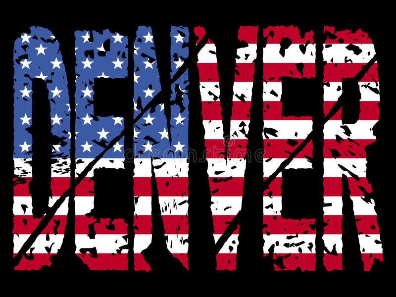Grunge Denver with flag stock vector. Illustration of states - 7662626