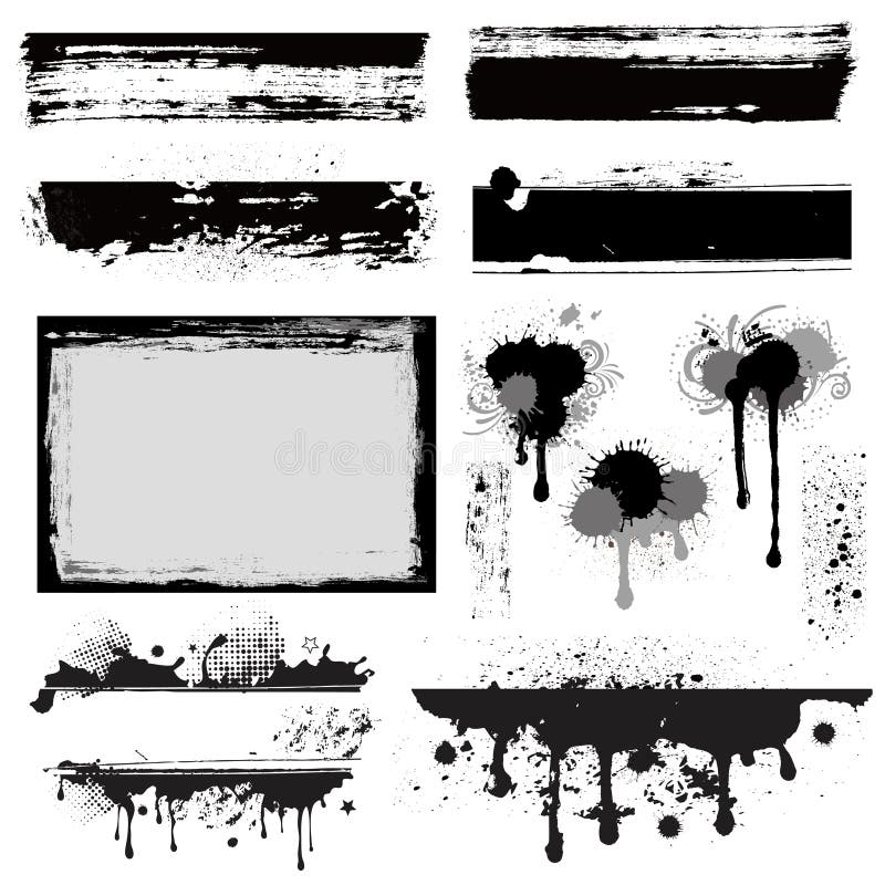 Grunge design element set stock vector. Illustration of isolated - 18907101