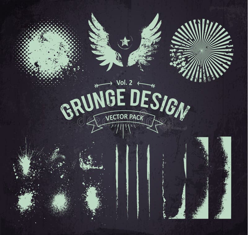 Grunge Design Elements Set 2 Stock Vector - Illustration of pixelate ...