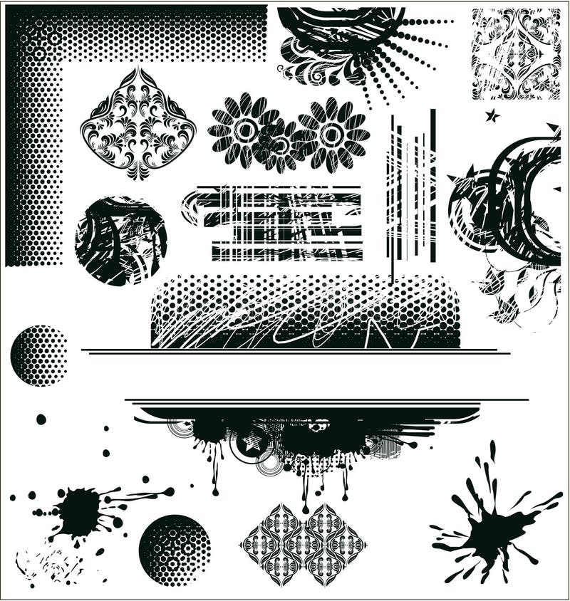 Grunge Design Elements in Vector Stock Vector - Illustration of grunge ...