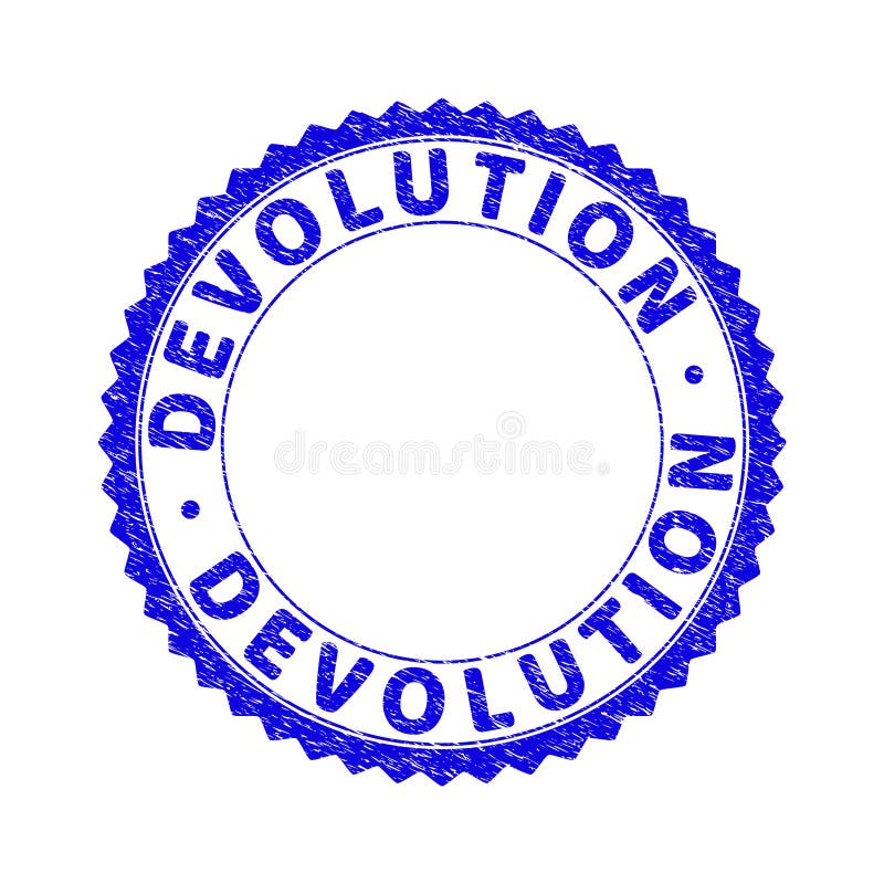 Grunge DEVOLUTION Scratched Round Rosette Stamp Seal Stock Vector ...