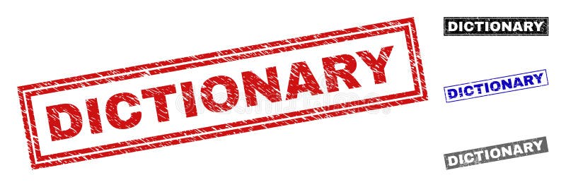 Grunge DICTIONARY Scratched Rectangle Watermarks Stock Vector ...