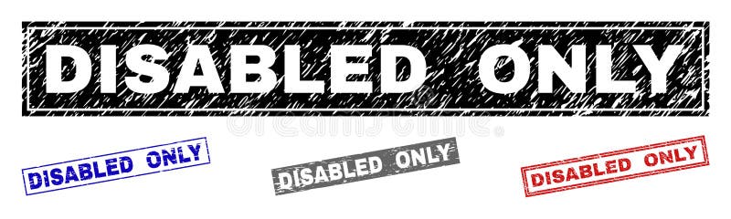 Grunge DISABLED only Scratched Rectangle Watermarks Stock Vector ...