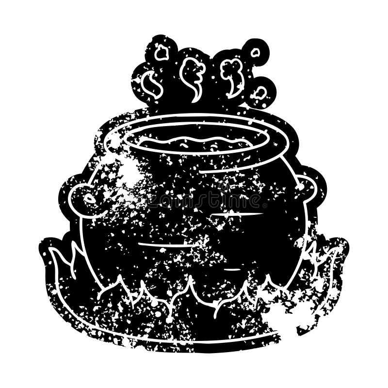 Cartoon Stew Pot Cauldron Food Outdoor Cooking Free Hand Drawn Doodle ...