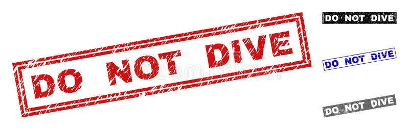 Grunge DO NOT DIVE Textured Rectangle Stamps Stock Vector ...