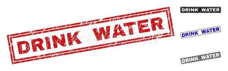 Grunge DRINK WATER Scratched Rectangle Watermarks Stock Vector ...