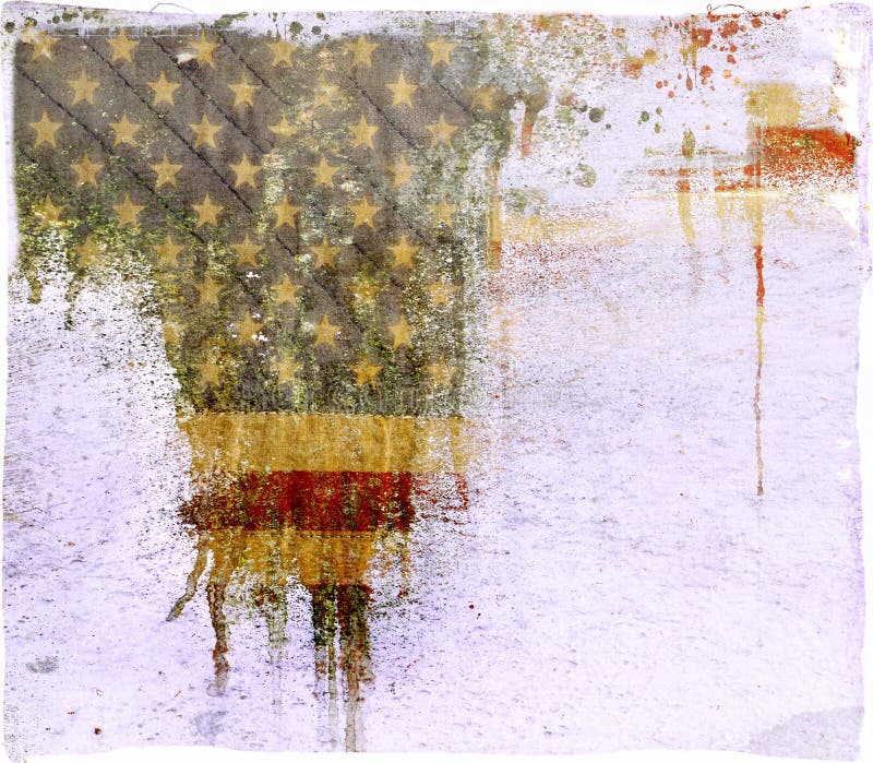 Grunge Dripping American Flag Stock Illustration - Illustration of ...