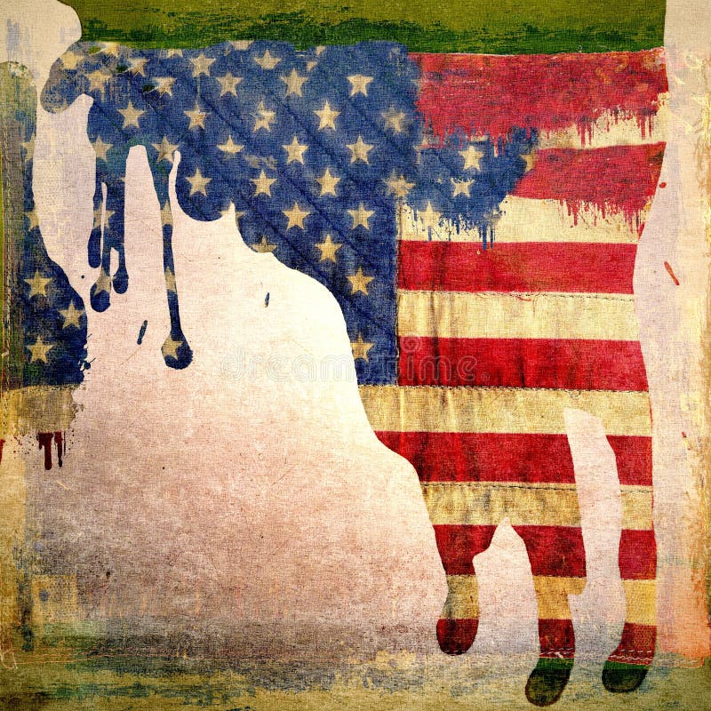 Grunge Dripping American Flag Stock Illustration - Illustration of ...