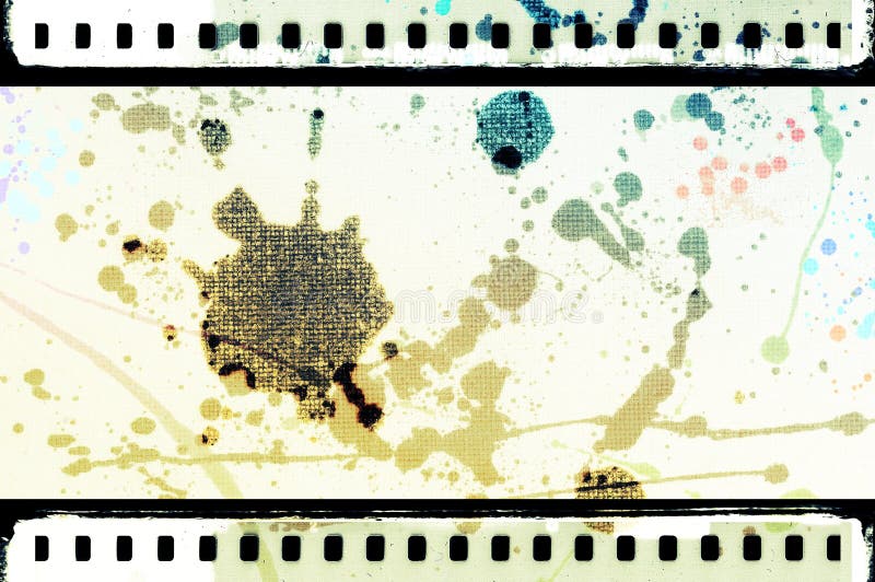 Grunge Dripping Colorful Film Strip Frame. Vintage Design Element ...