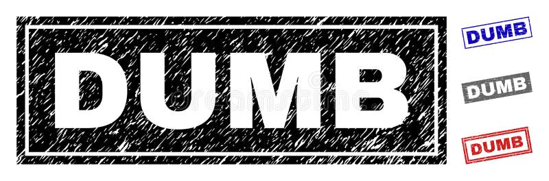 Scratched DUMB Framed Rounded Rectangle Stamp Stock Vector ...
