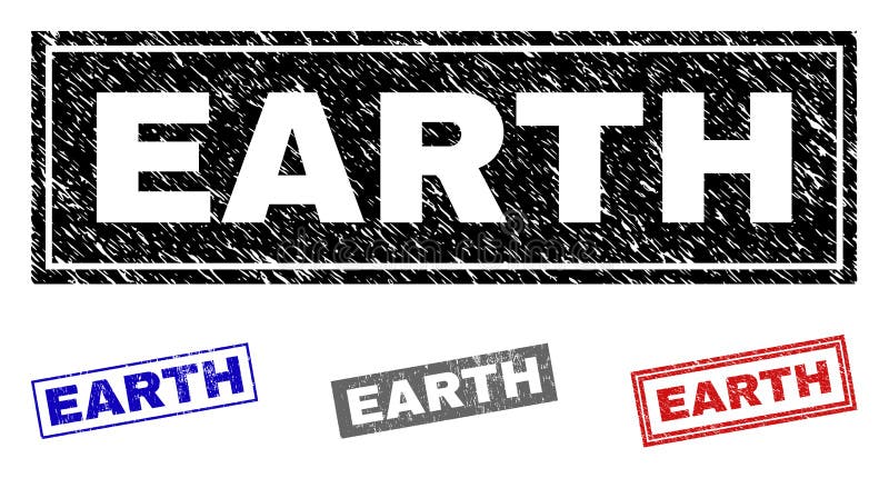 Grunge EARTH Textured Rectangle Stamps Stock Vector - Illustration of ...