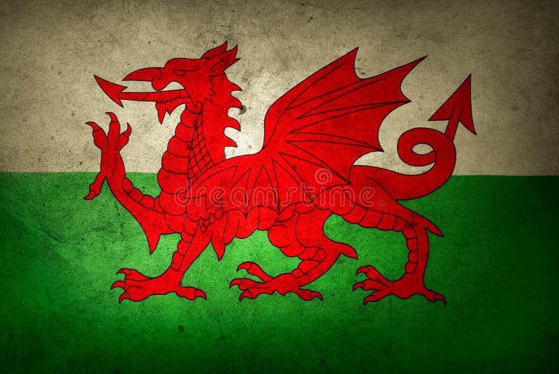 Grunge effect Welsh flag stock image. Image of symbol - 344374661