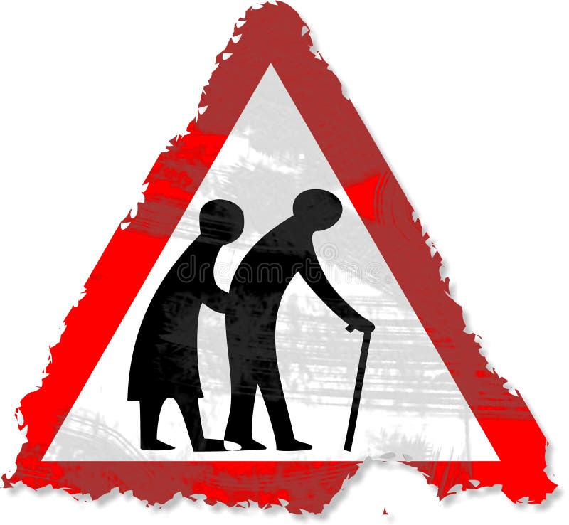 Grunge elderly people sign stock illustration. Illustration of traffic ...