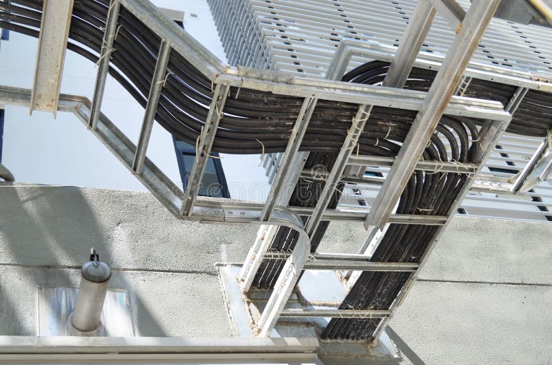 Grunge Electric Wire or Cable on Galvanized Rack Stock Image - Image of ...