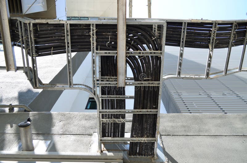 Grunge Electric Wire or Cable on Galvanized Rack Stock Image - Image of ...