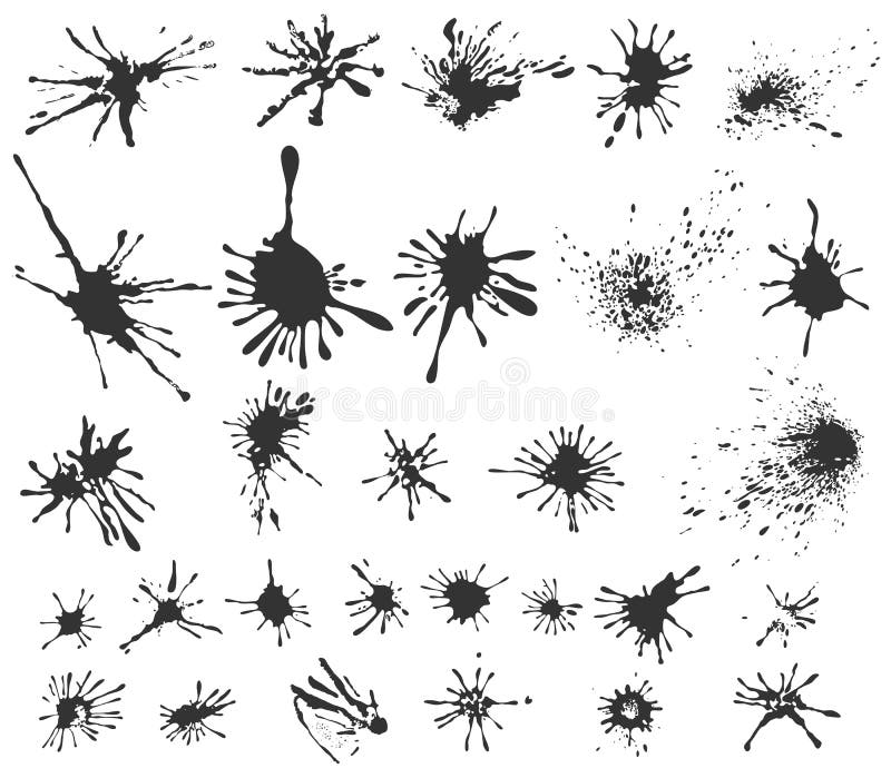Set of Grunge Splash Vector 12 Stock Vector - Illustration of ...