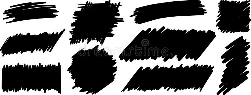Grunge Elements Vector, Black Freehand Ink for Decorative, Brushstroke ...
