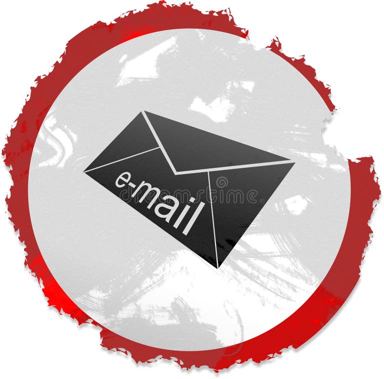 Grunge email sign stock illustration. Illustration of communicate - 8235831