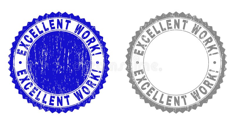 Grunge EXCELLENT WORK! Textured Stamps Stock Vector - Illustration of ...