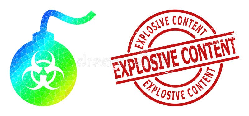 Grunge Explosive Content Seal and Triangle Filled Spectrum Biohazard ...