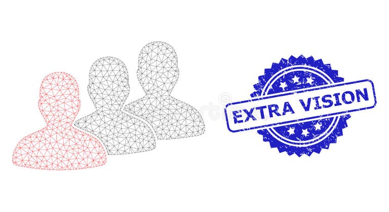 Grunge Extra Vision Rosette Seal Stamp and Mesh 2D Men Group Stock Vector - Illustration of mesh ...