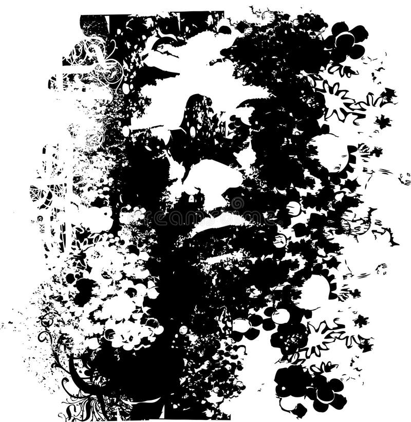 Grunge face illustration stock vector. Illustration of death - 3434837