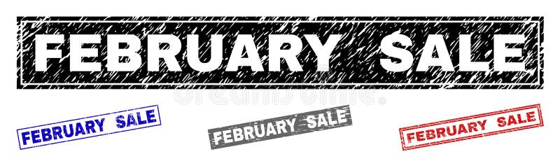Grunge FEBRUARY SALE Textured Rectangle Watermarks Stock Vector ...