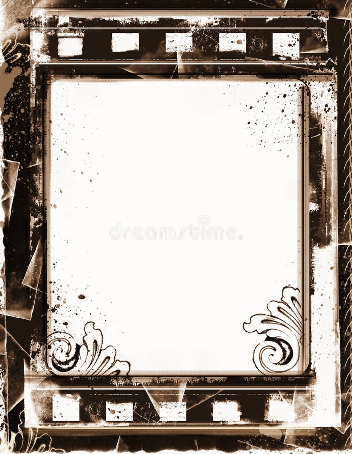 Grunge Film Frame with Space for Text or Image Stock Illustration ...