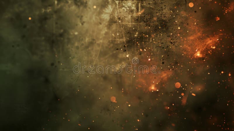 Grunge Fire Sparks Background. Abstract Orange Glowing Dust Particles ...