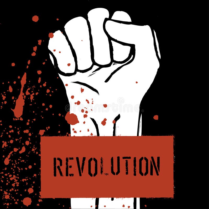 Grunge Fist Illustration on Brick Texture with White Splashes and Space ...