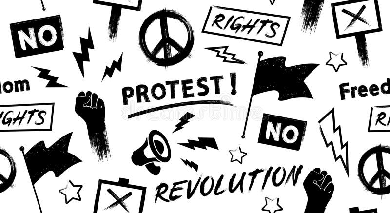 Hand Drawn Protest and Demonstration Background Stock Vector ...