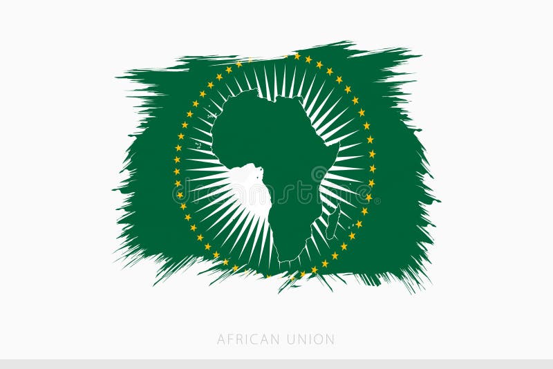 Grunge Flag of African Union, Vector Abstract Grunge Brushed Flag of ...