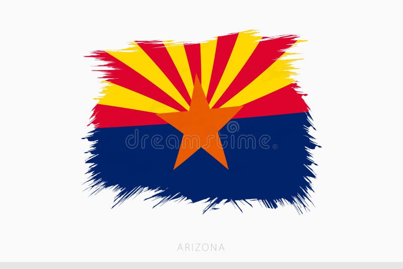 Grunge Flag of Arizona, Vector Abstract Grunge Brushed Flag of Arizona ...