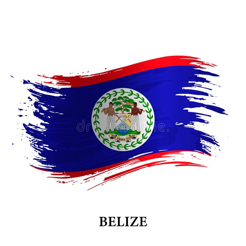 Grunge Flag of Belize, Brush Stroke Vector Stock Vector - Illustration ...