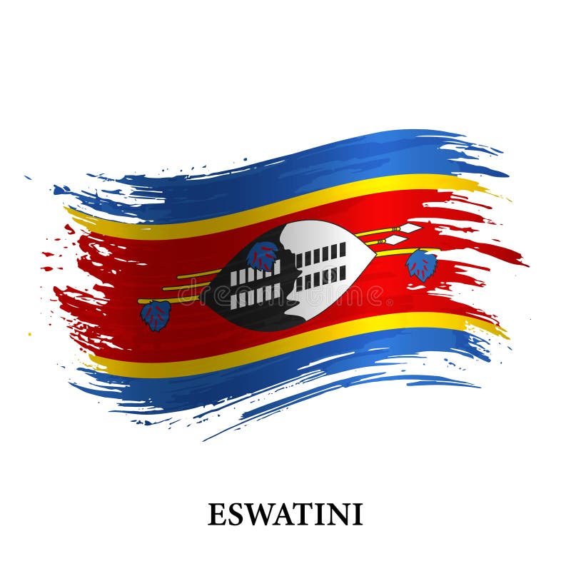 Grunge Flag of Eswatini, Brush Stroke Vector Stock Vector ...