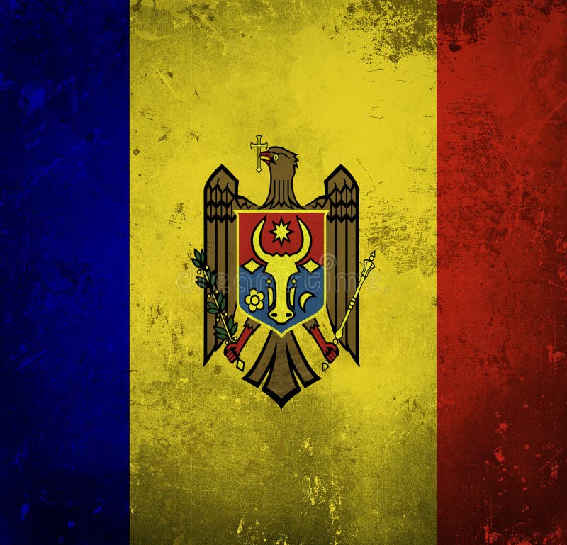 Grunge flag of Moldavia stock illustration. Illustration of flag ...