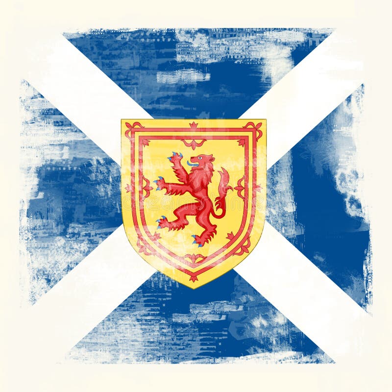 Scotland Coat of Arms and Flag Stock Vector - Illustration of queen ...