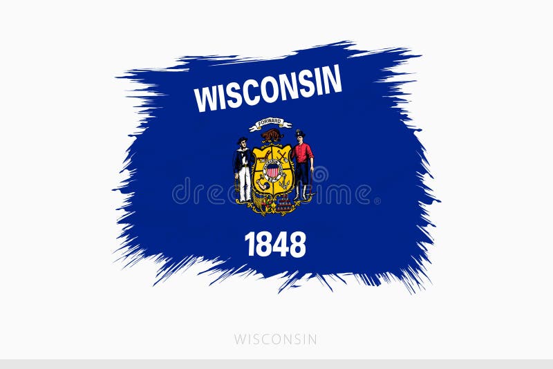 Grunge Flag of Wisconsin, Vector Abstract Grunge Brushed Flag of ...